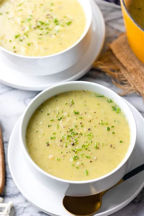 Leek And Potato Soup Veganno Cream A Saucy Kitchen
