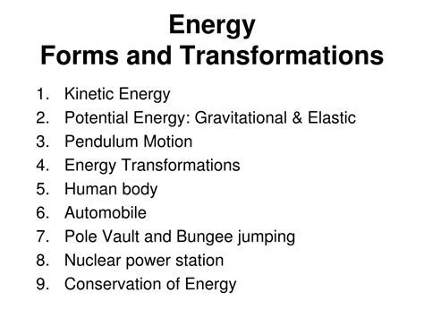 PPT Energy Forms And Transformations PowerPoint Presentation Free