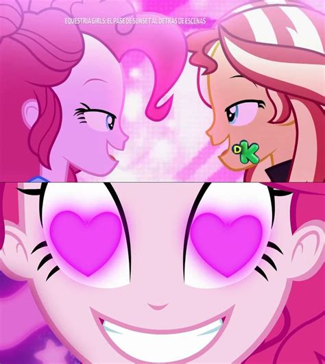 2122355 Safe Edit Screencap Pinkie Pie Sunset Shimmer Coinky