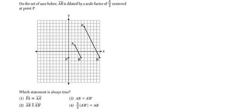 solved on the set of axes below ab is dilated by a scale