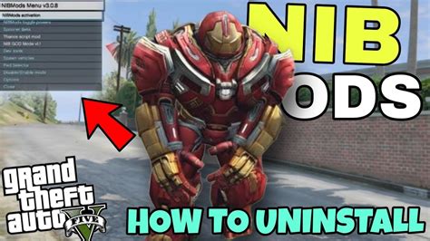 how to uninstall nib mod menu from gta 5 youtube