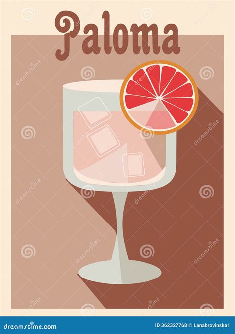 Paloma Cocktail Icon Alcoholic Mixed Drink Vector