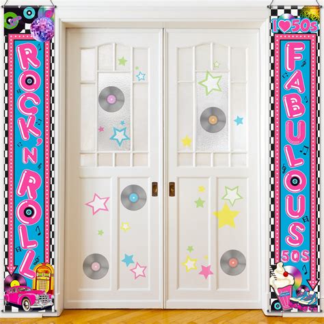 50s Theme Party Decorations Classic 1950s Banner Backdrop Rock Roll