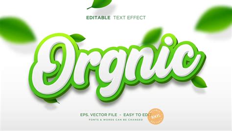 Premium Vector | Organic 3d editable text effect