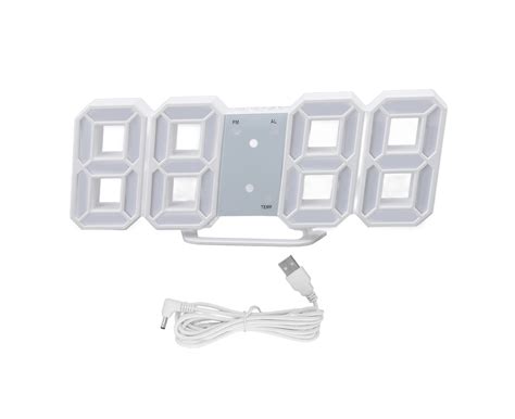 3d Led Digital Clock Time Temperature Display Night Light Alarm
