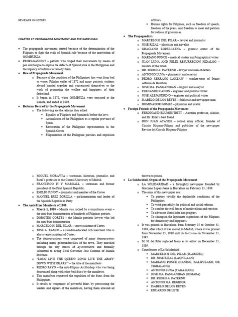 Reviewer In History Download Free Pdf Philippines