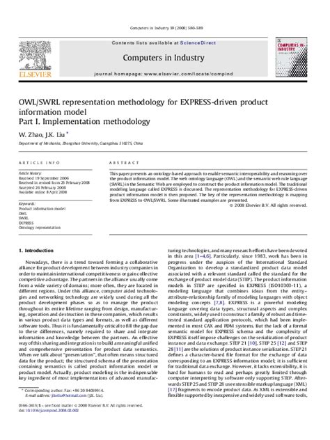 Pdf Owlswrl Representation Methodology For Express Driven Product Information Model Part Ii