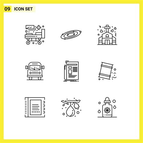 Pack De 9 Contours Modernes Signes Et Symboles Pour Les Supports Dimpression Web Tels Que L