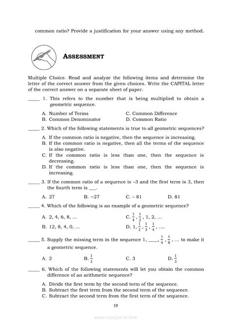 Math 10 Module 5 Geometric Sequences Vs Arithmetic Sequences Grade