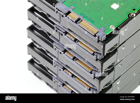 Pile Or Stack Of HDD SSHD Hybrid Hard Disk Drives Standard Profile Show On SATA Interface