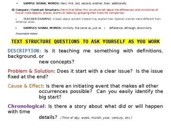 Text Structures A Review And Practice Of The Most Common Types TPT