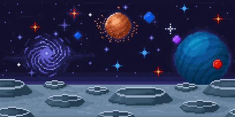 Pixel Art Planet Oberfl Che Space Arcade Bit Videospiel Standort