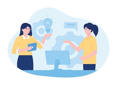 Premium Vector Problem Solving Consultation Concept Flat Illustration