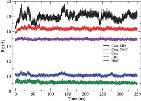 Radius Of Gyration Rg As A Function Of Simulation Time Is Calculated