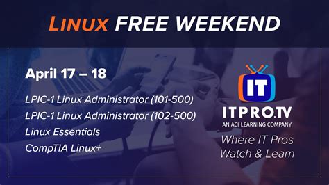 Free Linux Training With Itprotv April 17th And 18th Youtube