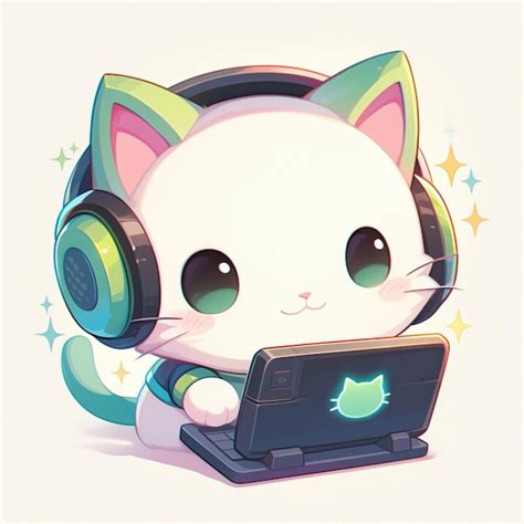 Premium Vector A Cute Cat Software Engineer Cartoon Style