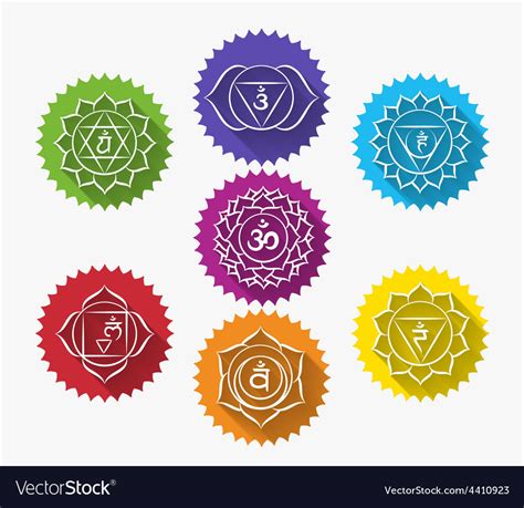 Set Chakras Royalty Free Vector Image Vectorstock
