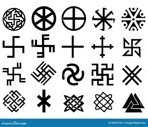 Different Slavic symbols stock vector. Illustration of paganism - 96504195