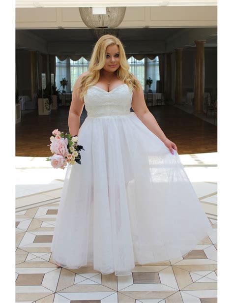 Sukienka ślubna Plus Size Princess Virgo biała XXL Sukienka dla puszystej