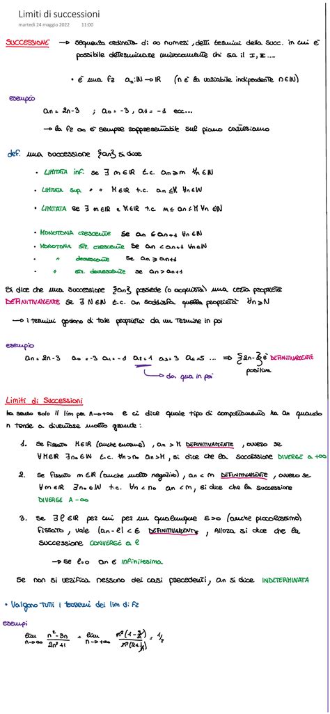 Limiti di successioni Analisi matematica I Limiti di successioni martedì maggio