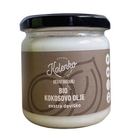 Bio kokosovo olje extra deviško nerafinirano Mlinarstvo Kolenko