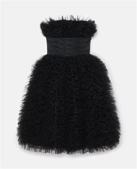 Women 미드나잇 블랙 패널 웨이스트 태피터 미디 드레스 Stella Mccartney Kr