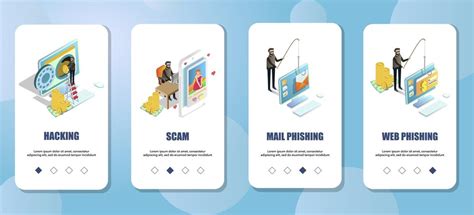 Premium Vector Cyber Crimes Mobile App Onboarding Screens Vector Template
