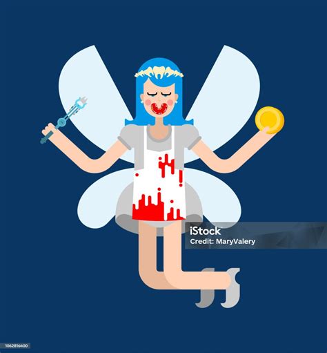 성 난 이빨 요정입니다 Scarry 작은 마법의 여자 치아 대신 동전 이빨 요정 허구 캐릭터에 대한 스톡 벡터 아트 및 기타 이미지 이빨 요정 허구 캐릭터 기이함