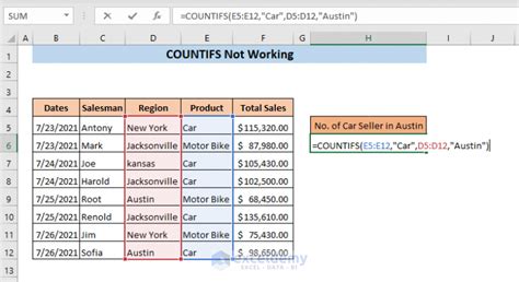 Excel COUNTIFS Not Working Causes With Solutions ExcelDemy