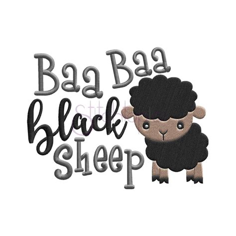 Nursery Rhymes Bah Bah Black Sheep Embroidery Design Stitchtopia