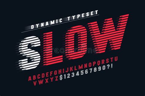 Dynamic Alphabet Design Vector Letters And Numbers Stock Vector Illustration Of Headline