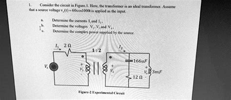 Solved Consider The Circuit In Figure 1 Here The Transformer Is An Ideal Transformer Assume
