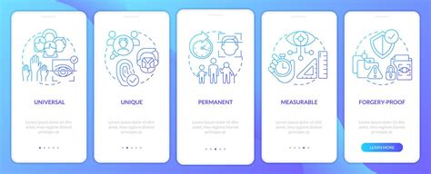 Advantages Of Biometric Data Blue Gradient Onboarding Mobile App Screen