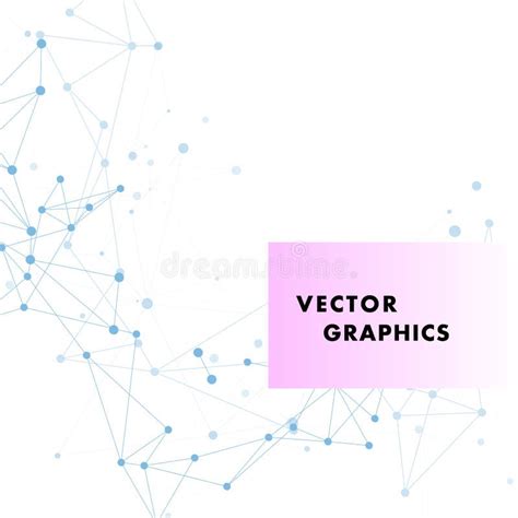 Abstract Connecting Dots And Lines Molecular Data Concept Communication Structure Stock Vector