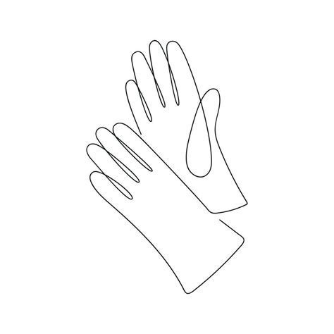 Gloves Drawn In One Continuous Line One Line Drawing Minimalism