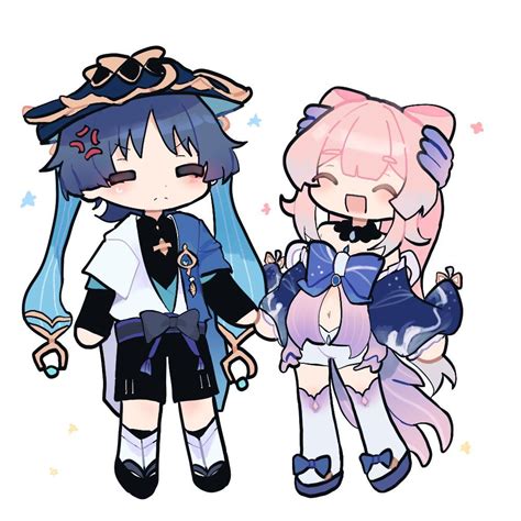 Scaramouche X Kokomi Cute Drawings Chibi Character Art