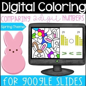 Easter Spring Compare 2 Digit Numbers Digital Coloring Activity TPT