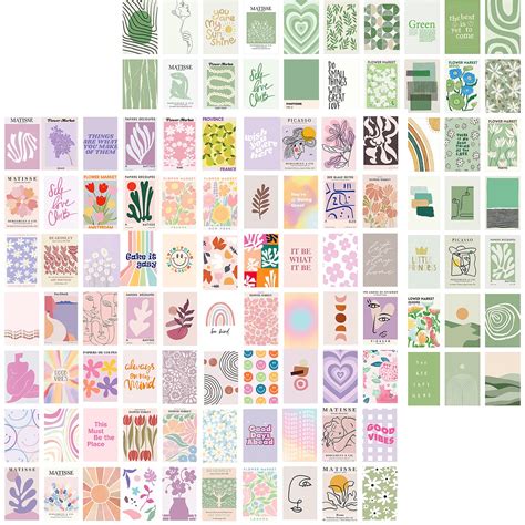 Buy Danish Pastel Wall Collage Kit 70 Pcs Double Sided S Preppy Room