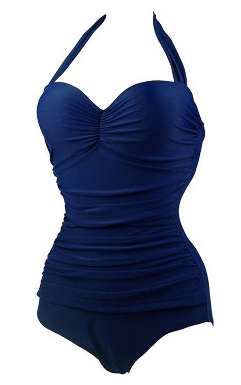 Solid Color One Piece Swimsuit Romoti
