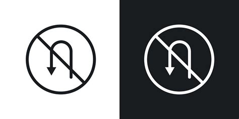 No U Turn Road Sign 42122700 Vector Art At Vecteezy