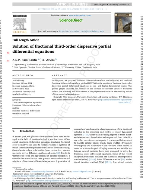 Pdf Solution Of Fractional Third Order Dispersive Partial Differential Equations