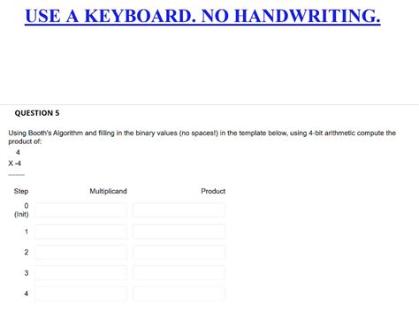 Solved Use A Keyboard No Handwriting Question 5 Using Booths