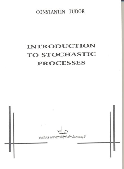Introduction To Stochastic Processes Editura Universității Din București