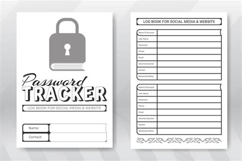 Premium Vector Daily Notebook Password Tracker Kdp Interior Design
