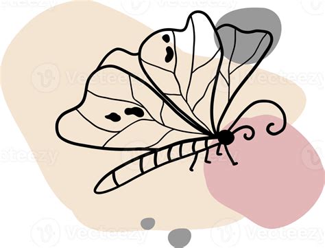 A Beautiful Esthetic Butterfly Lineart Drawing 25225319 Png
