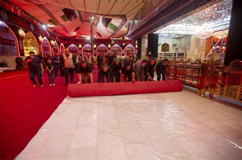 Hazrat Abbas AS Holy Shrine Bain Ul Haramain Covered With Red Carpets