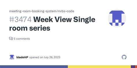 Week View Single Room Series Issue Meeting Room Booking
