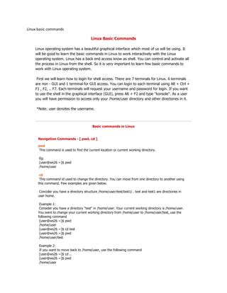 Linux Basic Commands PDF