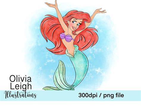 Hand Illustration Illustrations Ariel And Flounder Cute Clipart