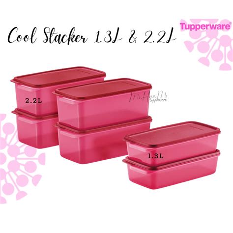 Tupperware Cool Stacker Pink Purple Red Bekas Makanan Stackable